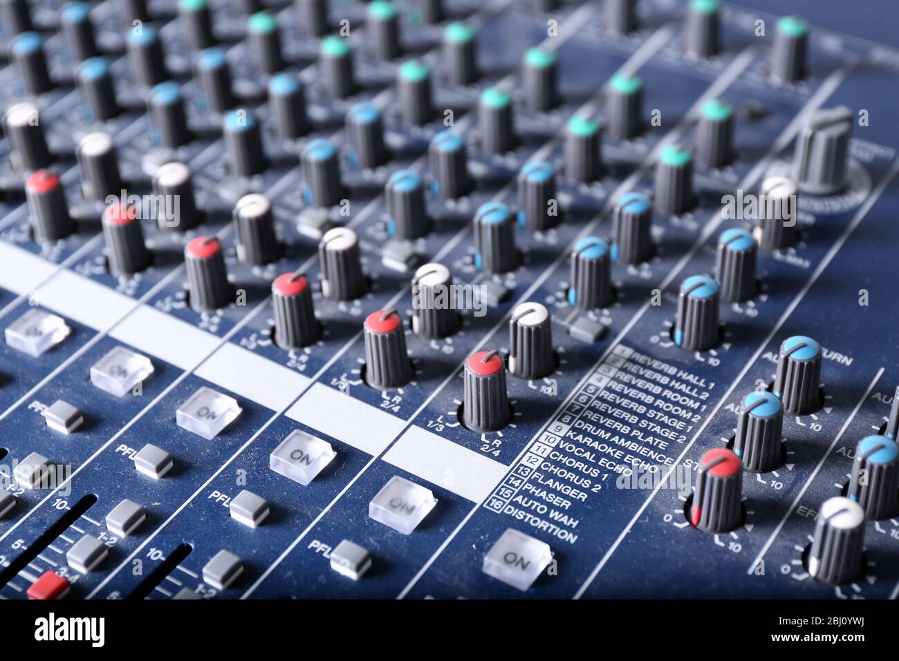 sound music mixer control panel close up Stock Photo - Alamy