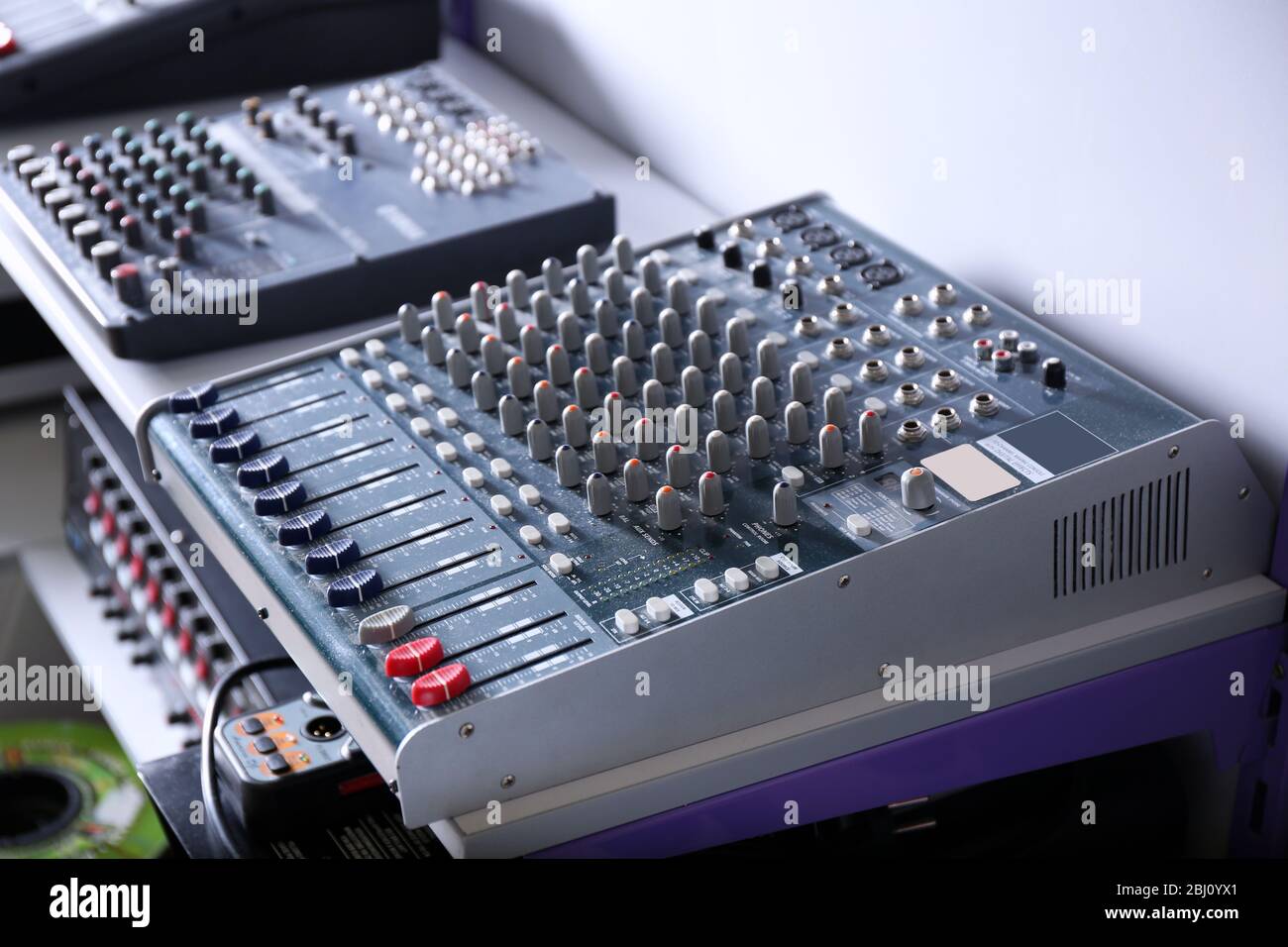 sound music mixer control panel close up Stock Photo - Alamy
