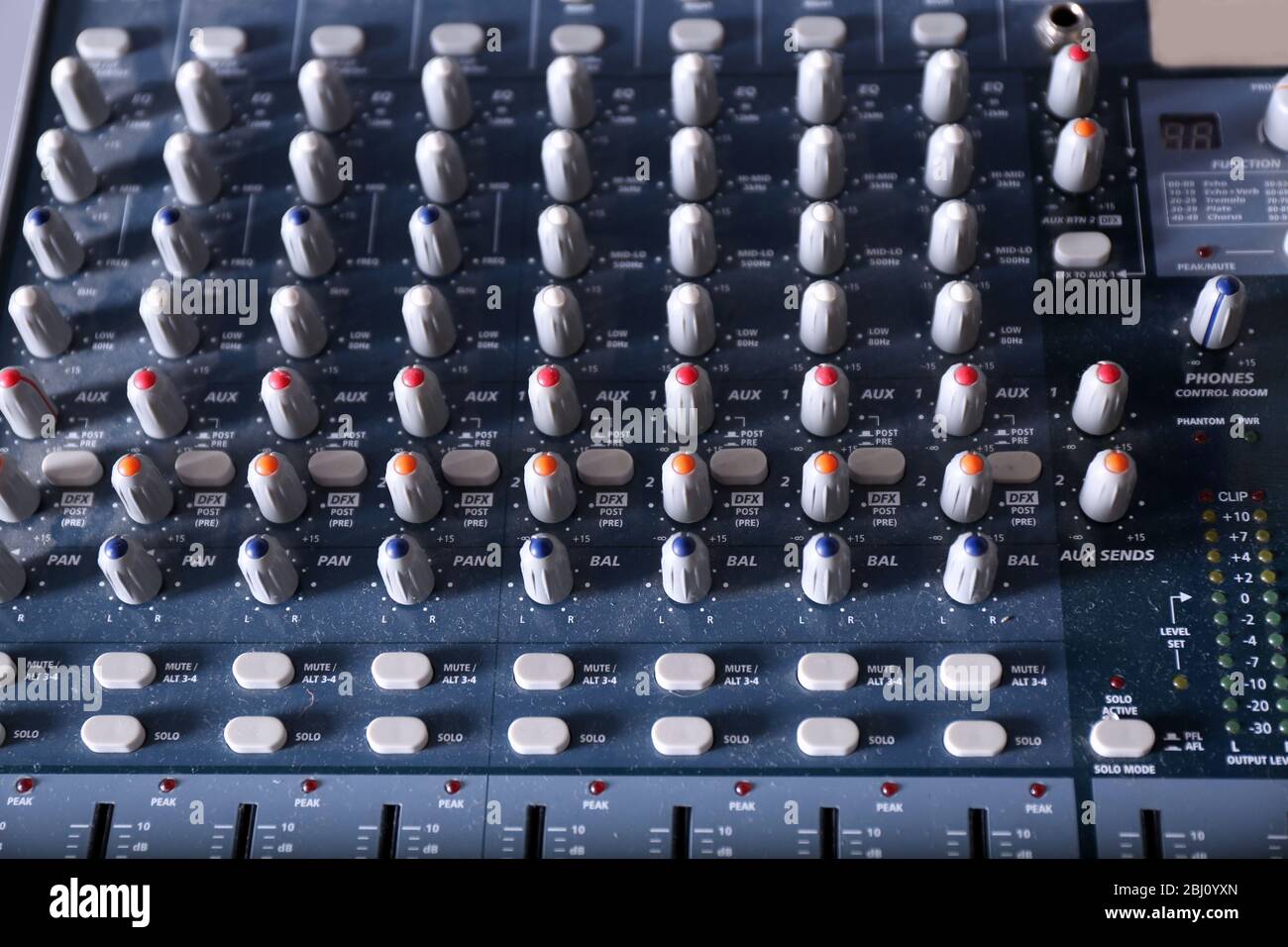 sound music mixer control panel close up Stock Photo - Alamy