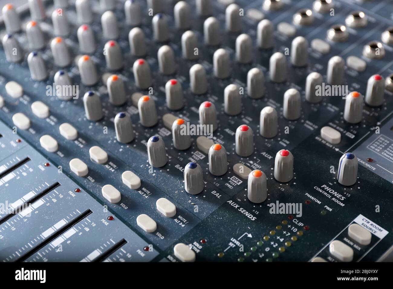 sound music mixer control panel close up Stock Photo - Alamy