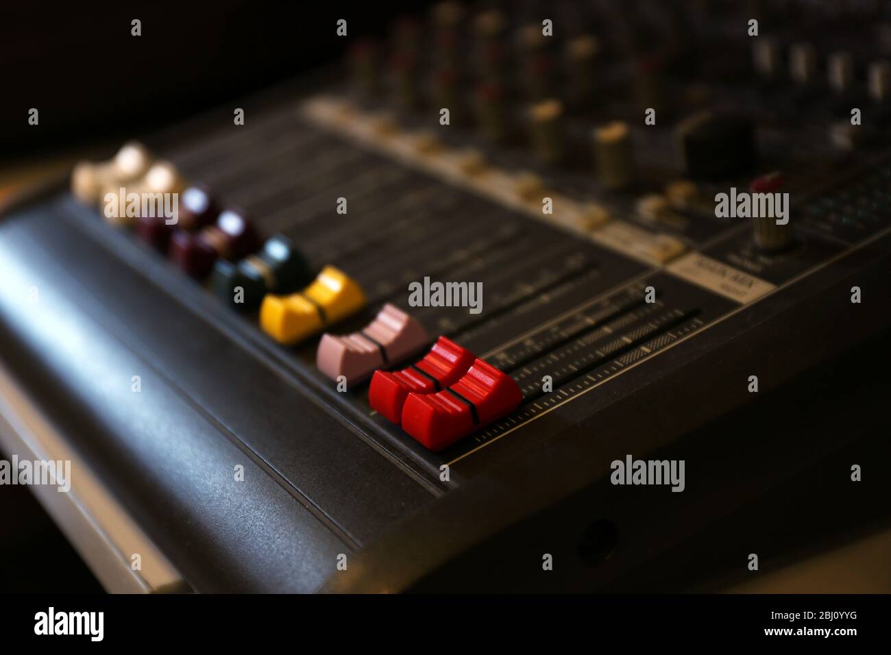 sound music mixer control panel close up Stock Photo - Alamy