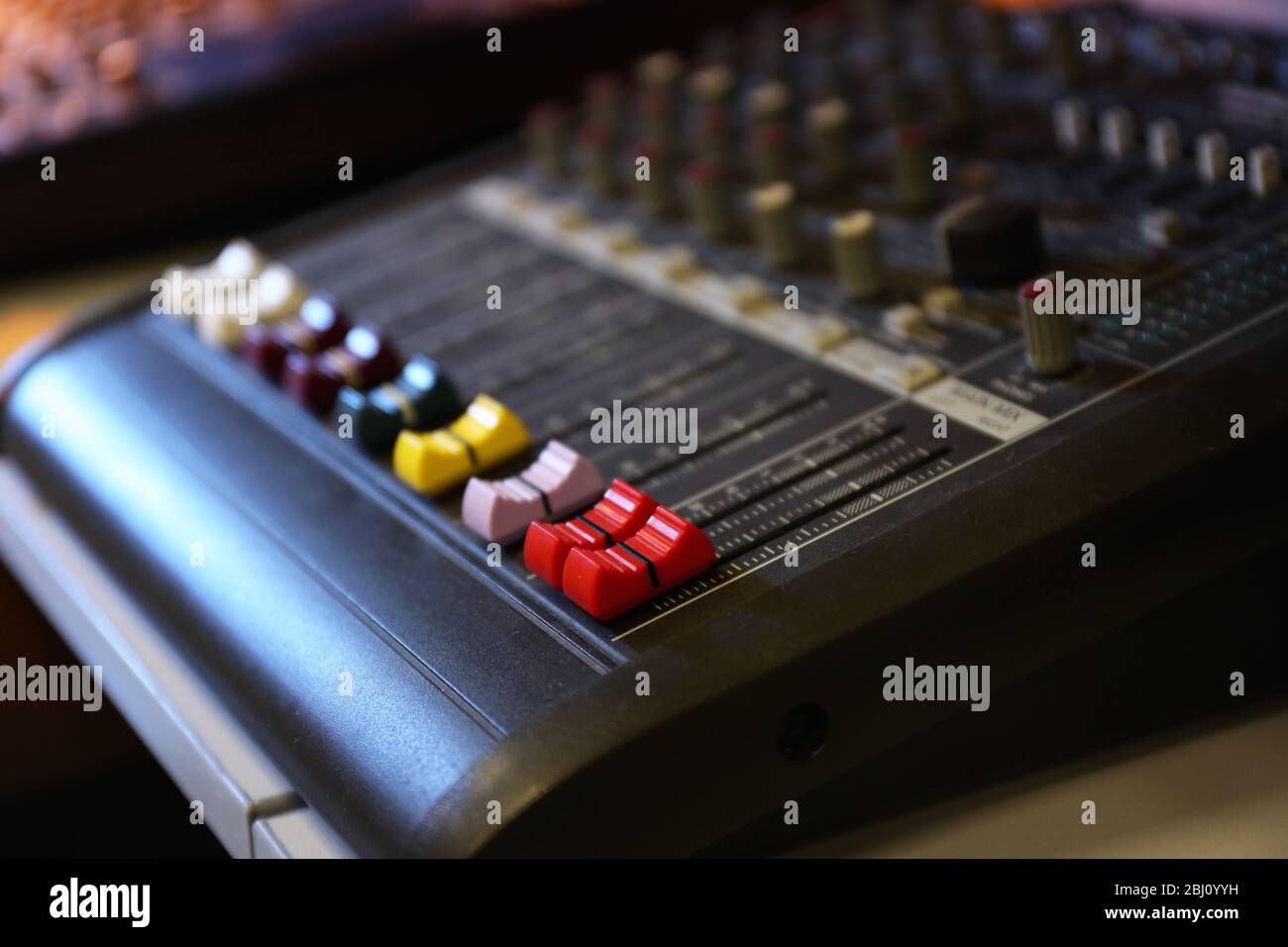 sound music mixer control panel close up Stock Photo - Alamy