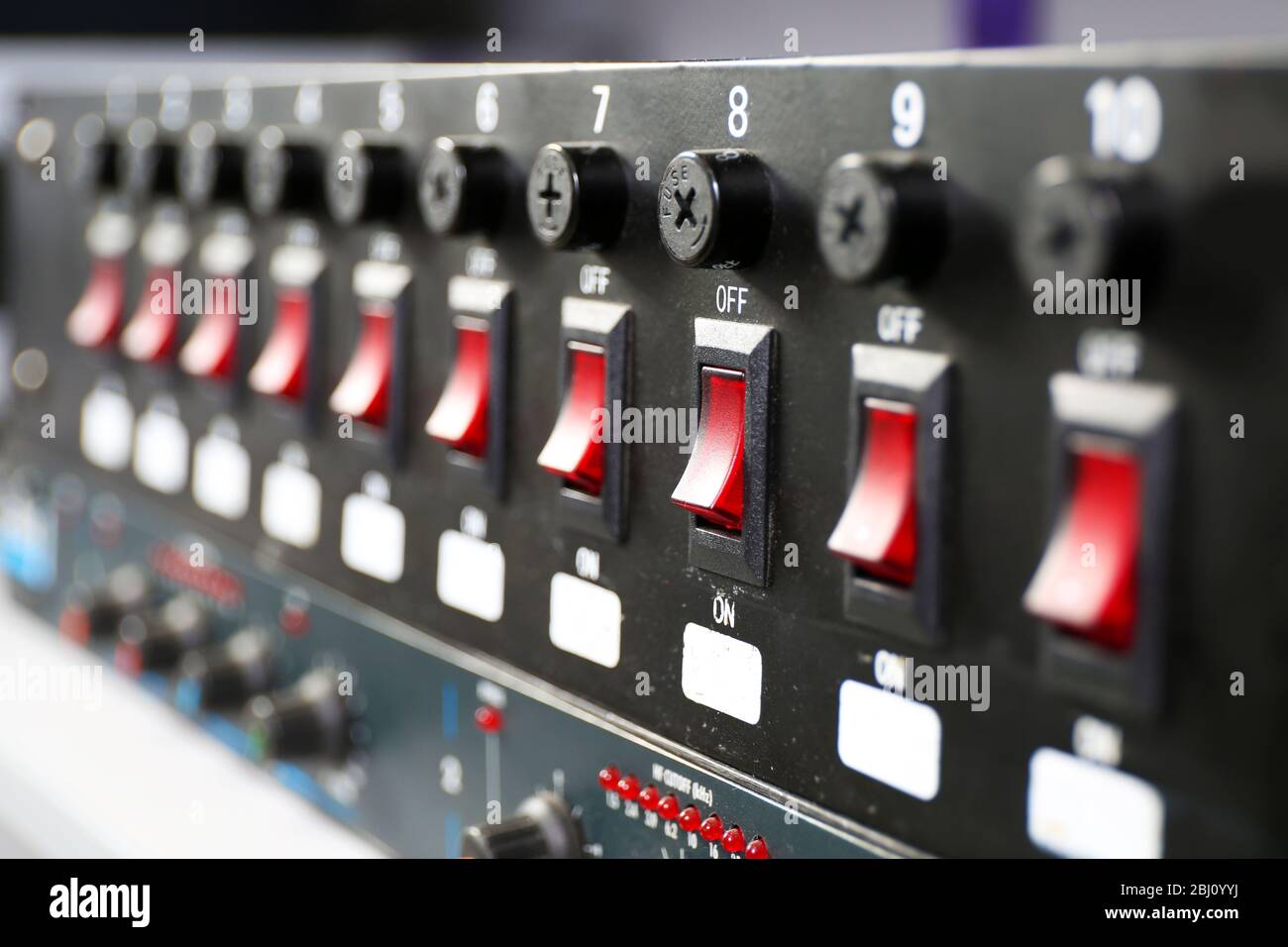 sound music mixer control panel close up Stock Photo - Alamy