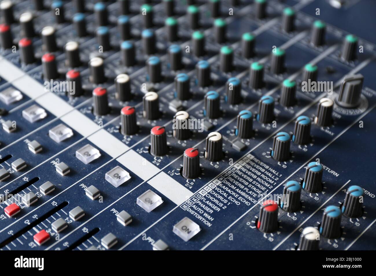 sound music mixer control panel close up Stock Photo - Alamy