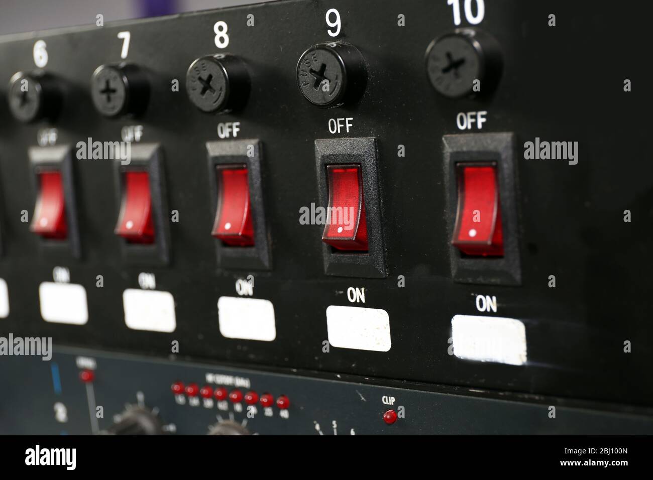 sound music mixer control panel close up Stock Photo - Alamy
