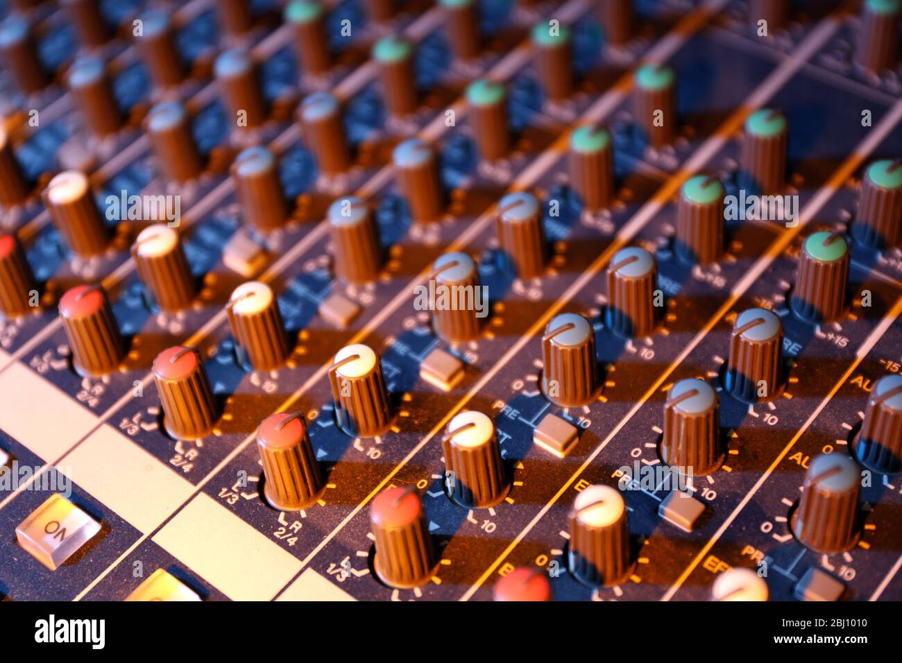 sound music mixer control panel close up Stock Photo - Alamy