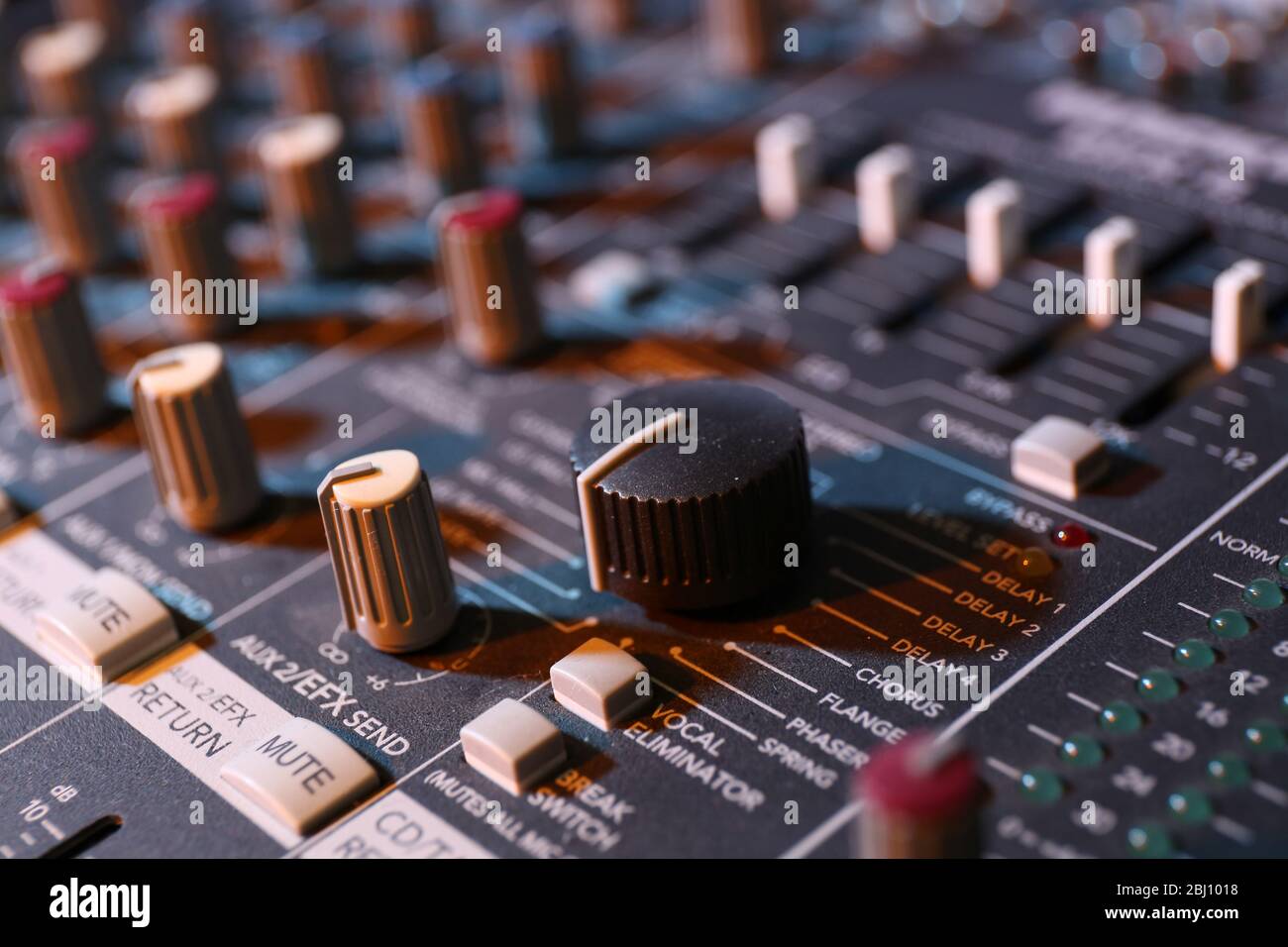 sound music mixer control panel close up Stock Photo - Alamy