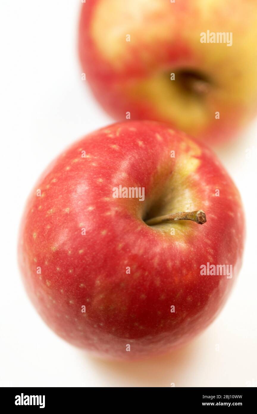 Two shiny red eating apples Stock Photo - Alamy
