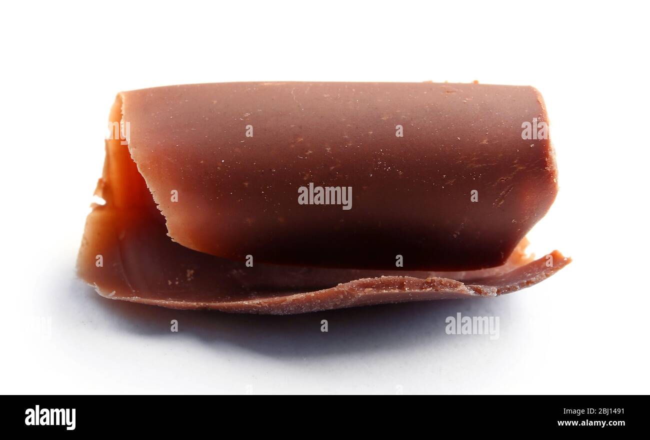 Chocolate curl isolated on white Stock Photo - Alamy