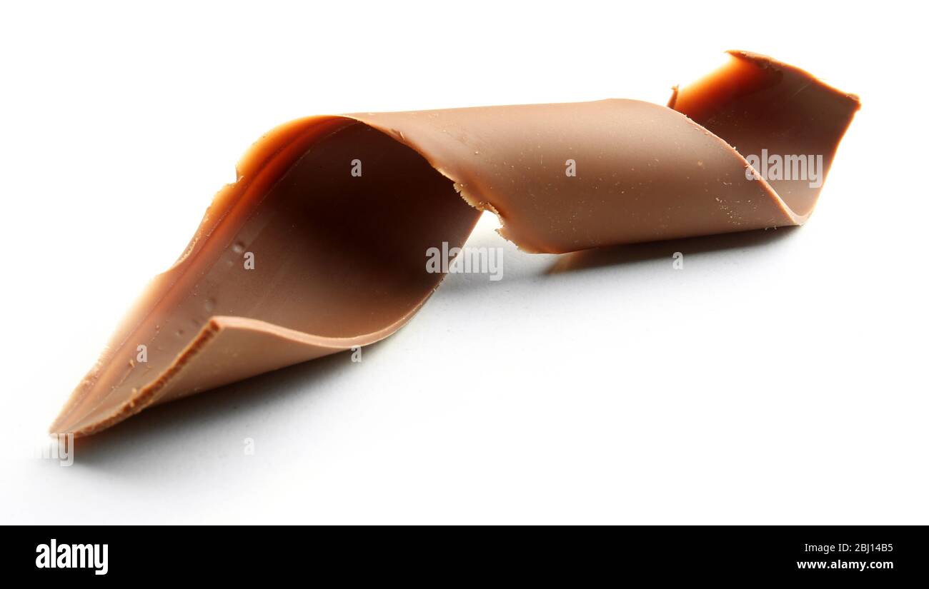 Chocolate curl isolated on white Stock Photo - Alamy