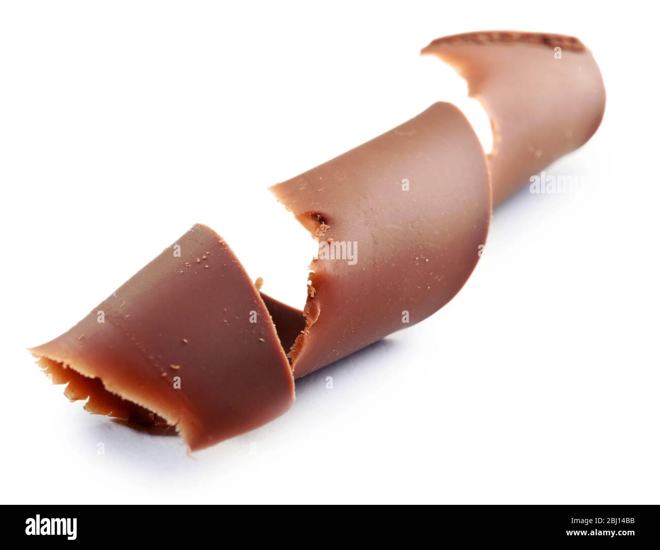 Chocolate curl isolated on white Stock Photo - Alamy