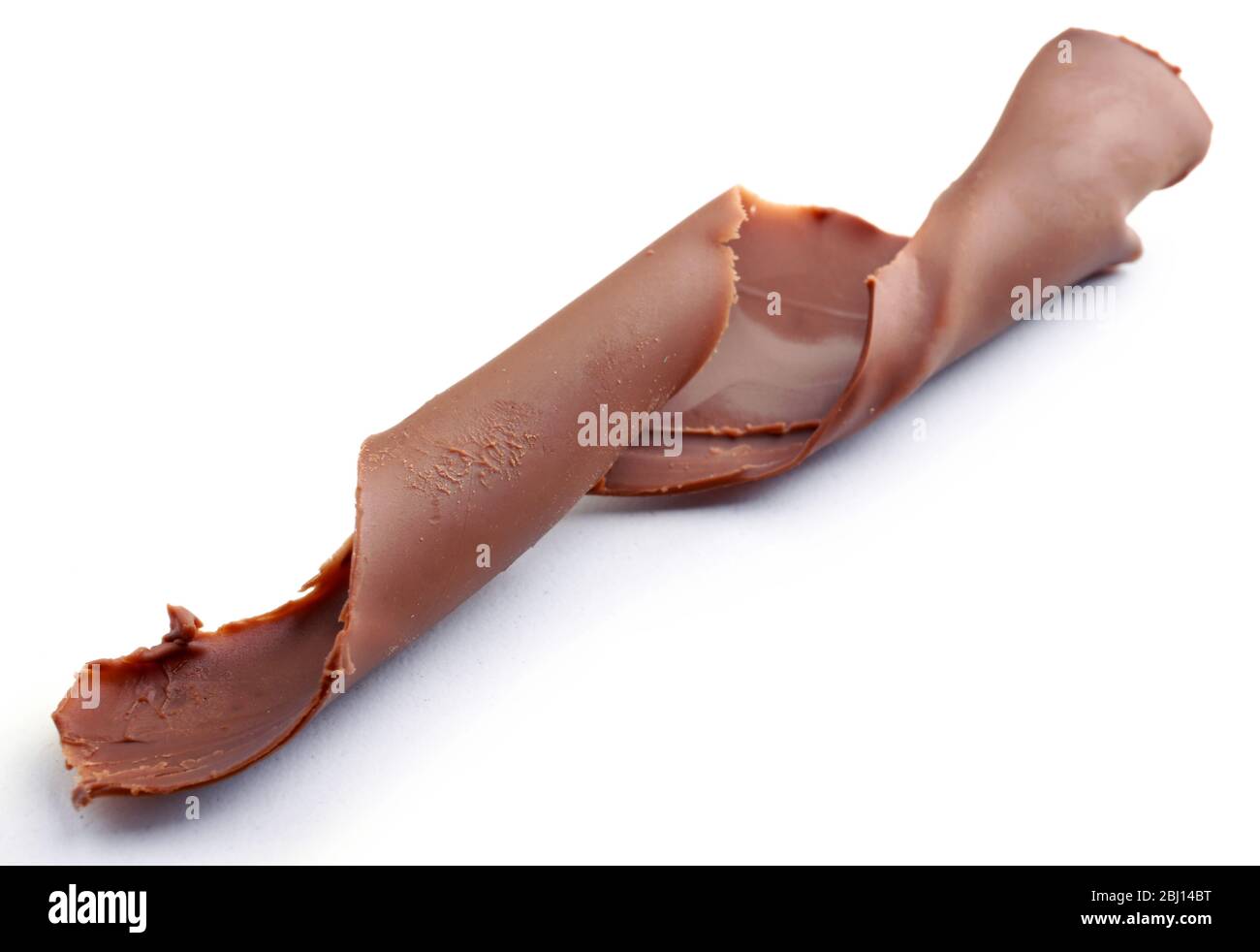 Chocolate curl isolated on white Stock Photo - Alamy