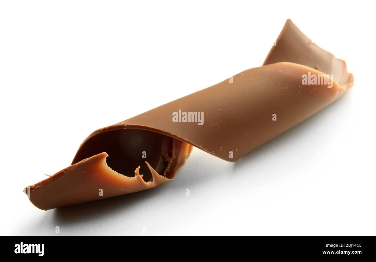 Chocolate curl isolated on white Stock Photo - Alamy
