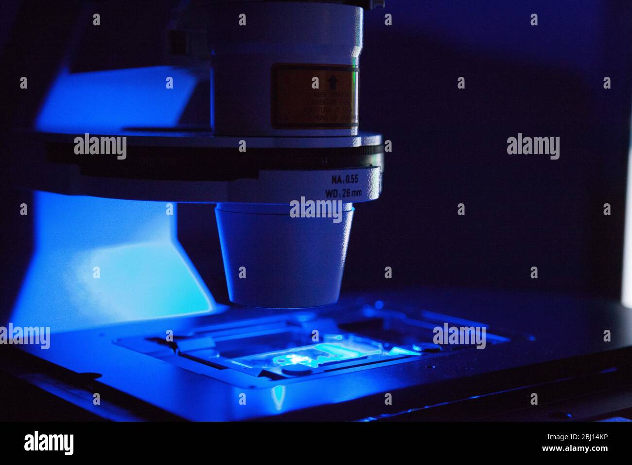High powered microscope used for medical testing Stock Photo - Alamy