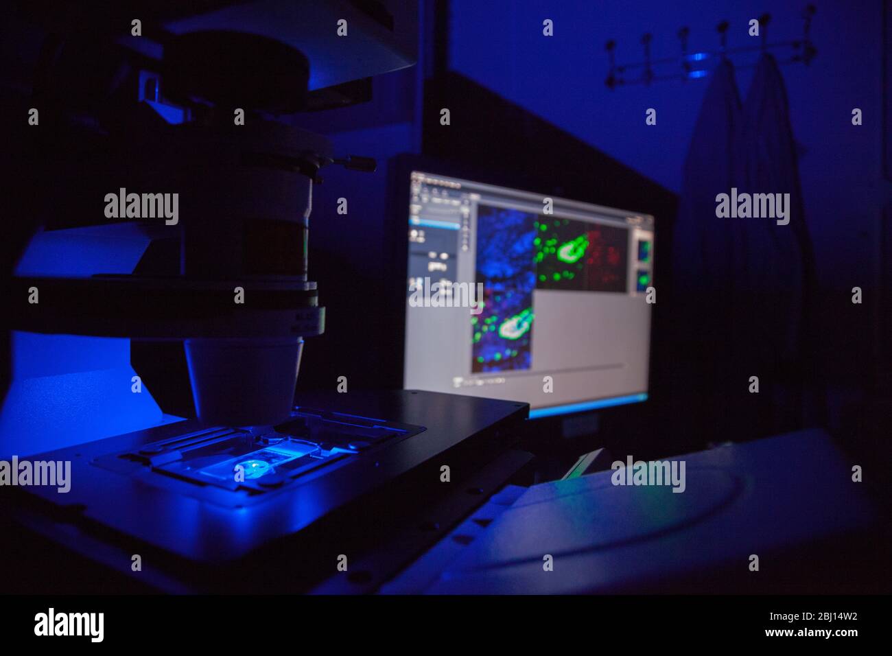 High powered microscope used for medical testing Stock Photo - Alamy