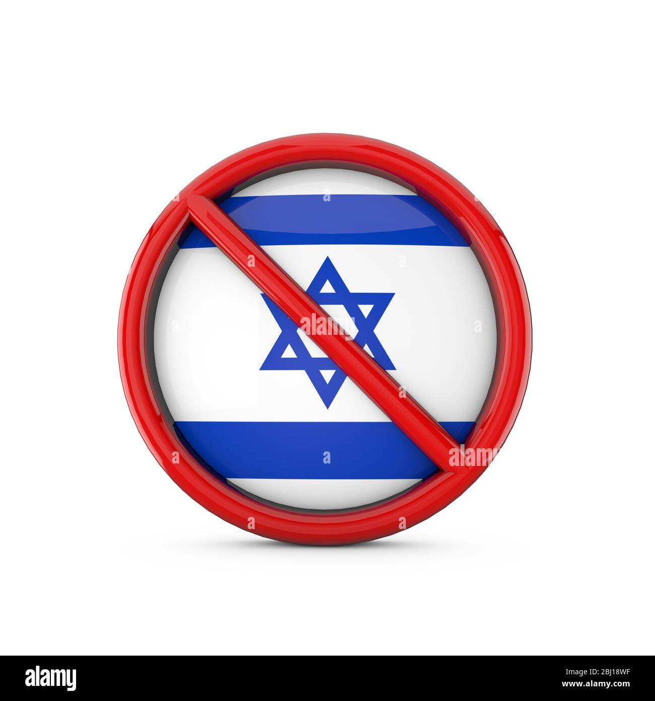 Israel flag prohibited no entry symbol. 3D Rendering Stock Photo - Alamy
