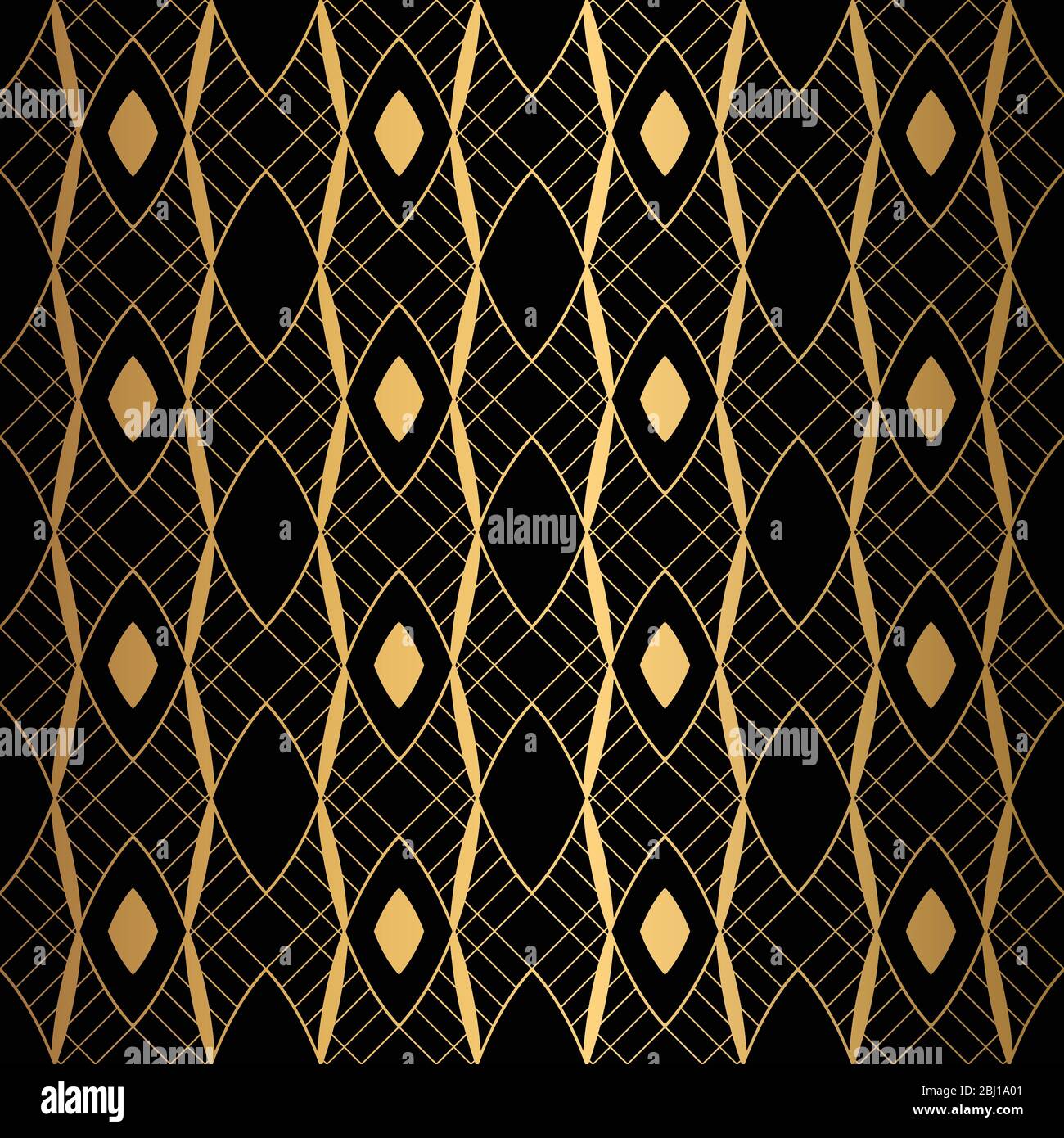 Art Deco Pattern. Seamless black and gold background Stock Vector Image ...