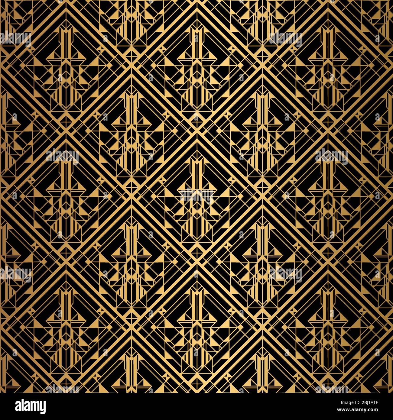 Art Deco Pattern. Seamless black and gold background Stock Vector Image ...