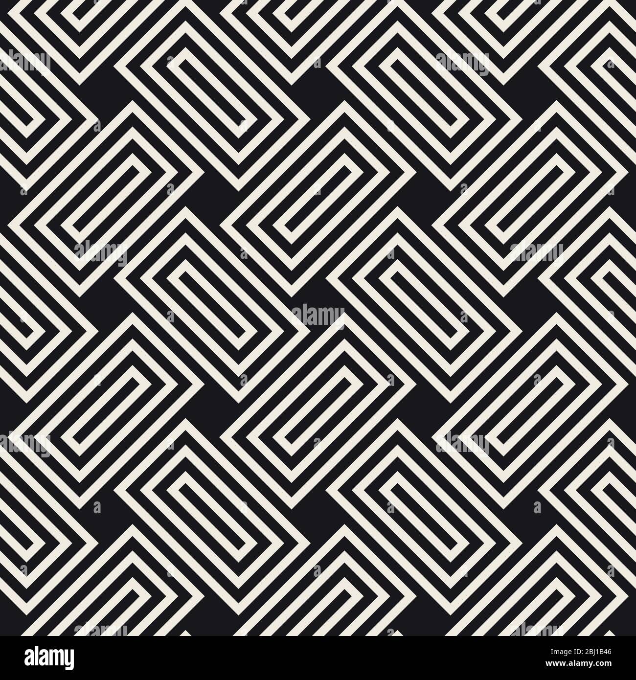Vector seamless pattern. Modern stylish abstract texture. Repeating geometric interlacing lines ...