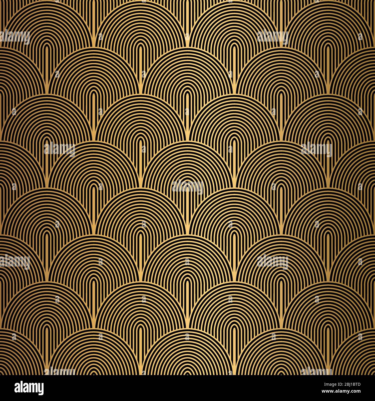 Art Deco Pattern. Seamless black and gold background Stock Vector Image ...