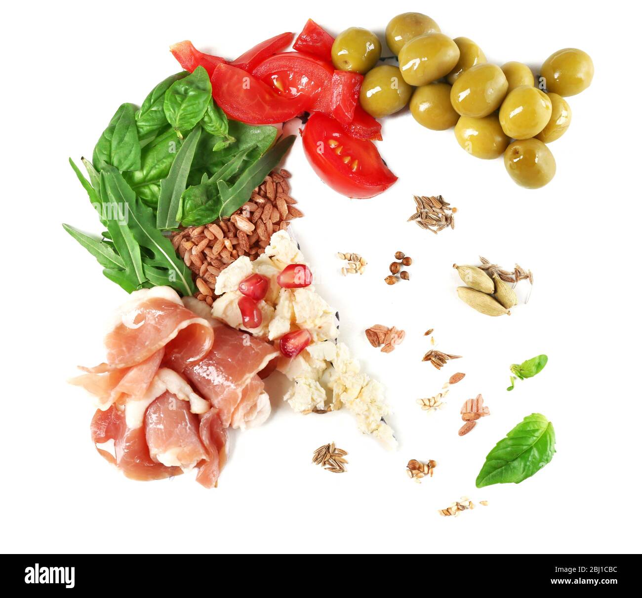 Map of Greece made with ingredients of traditional Greek cuisine Stock ...