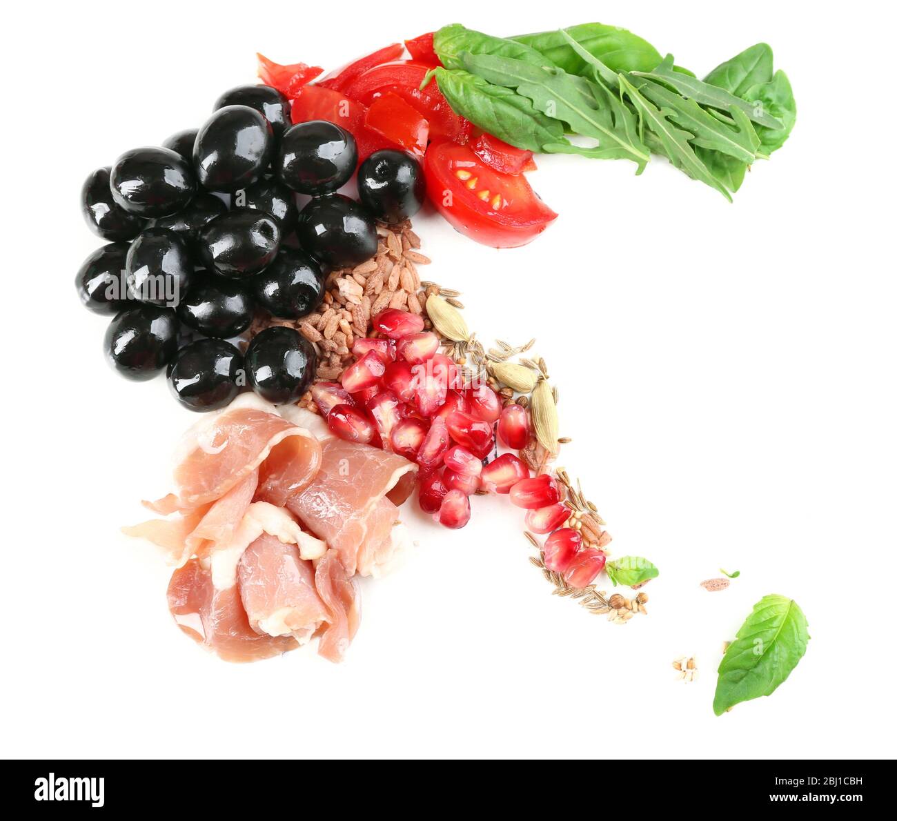 Map of Greece made with ingredients of traditional Greek cuisine Stock ...