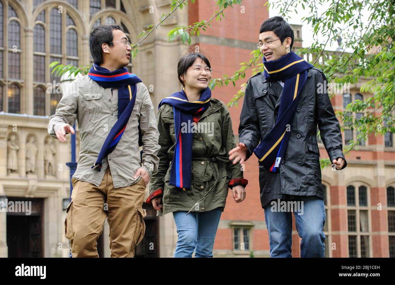 A group of foreign (Chinese) students walk across the campus at The ...