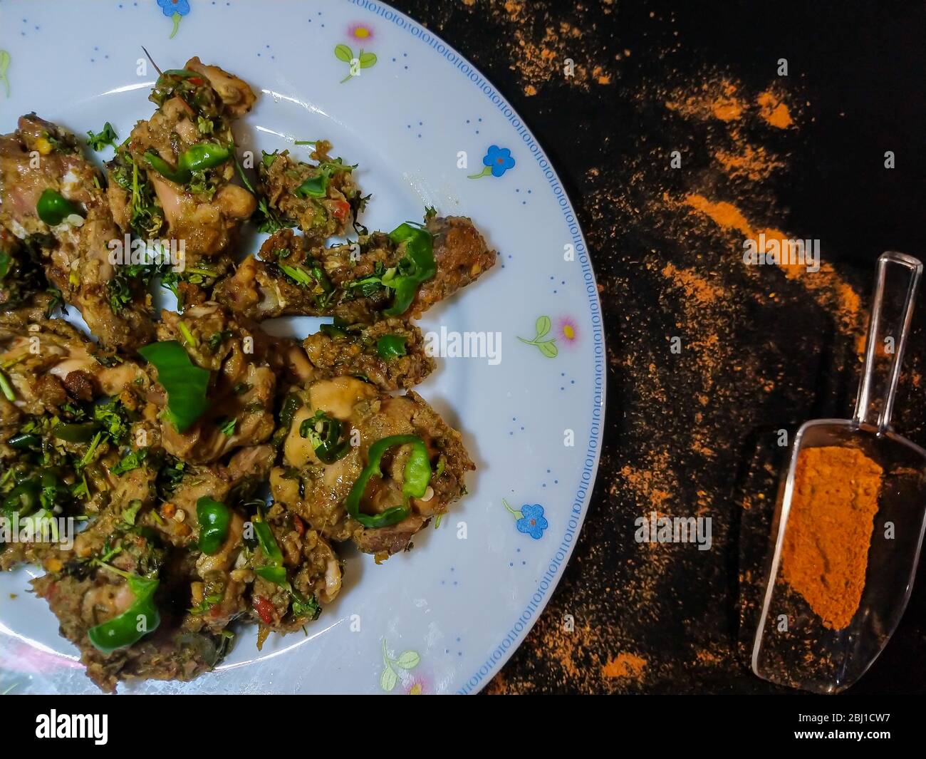 Chicken Green Tikka Stock Photo - Alamy