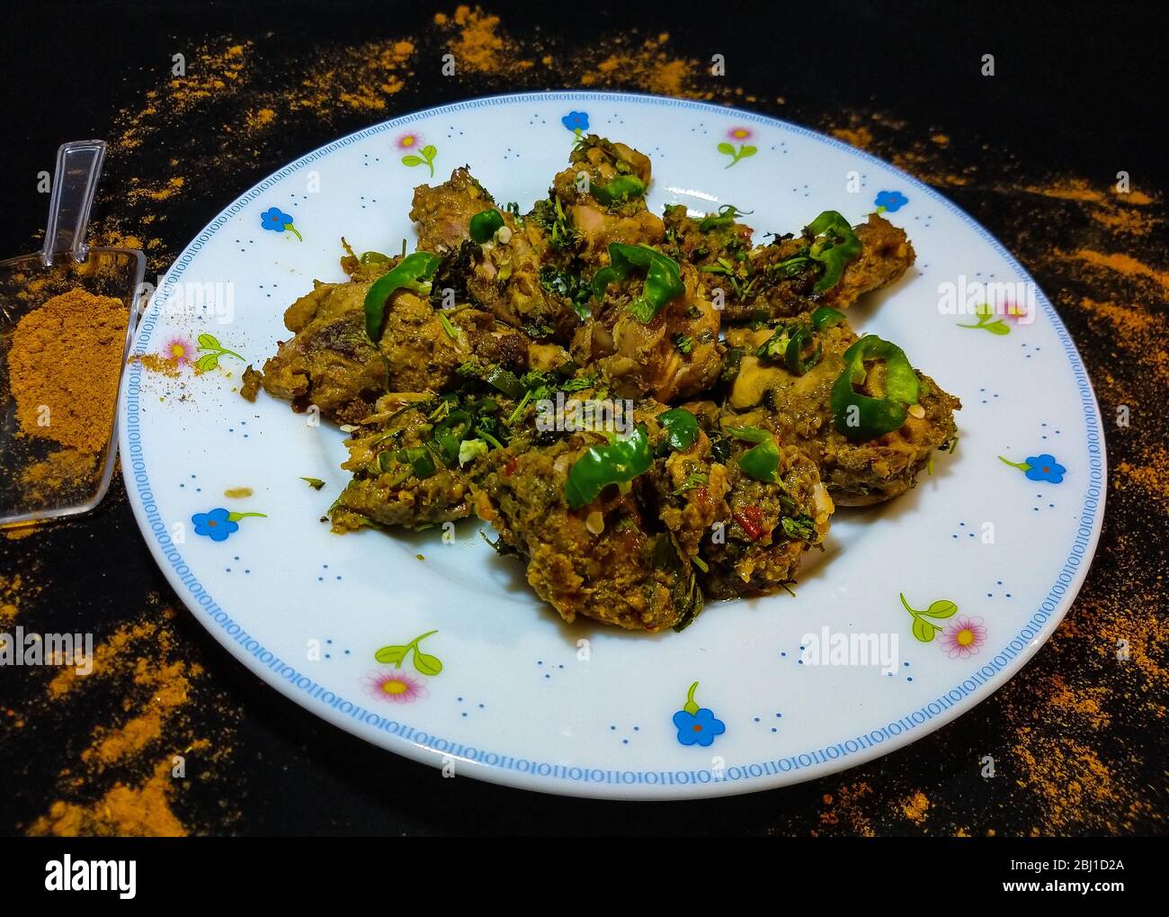 Chicken Green Tikka Stock Photo - Alamy