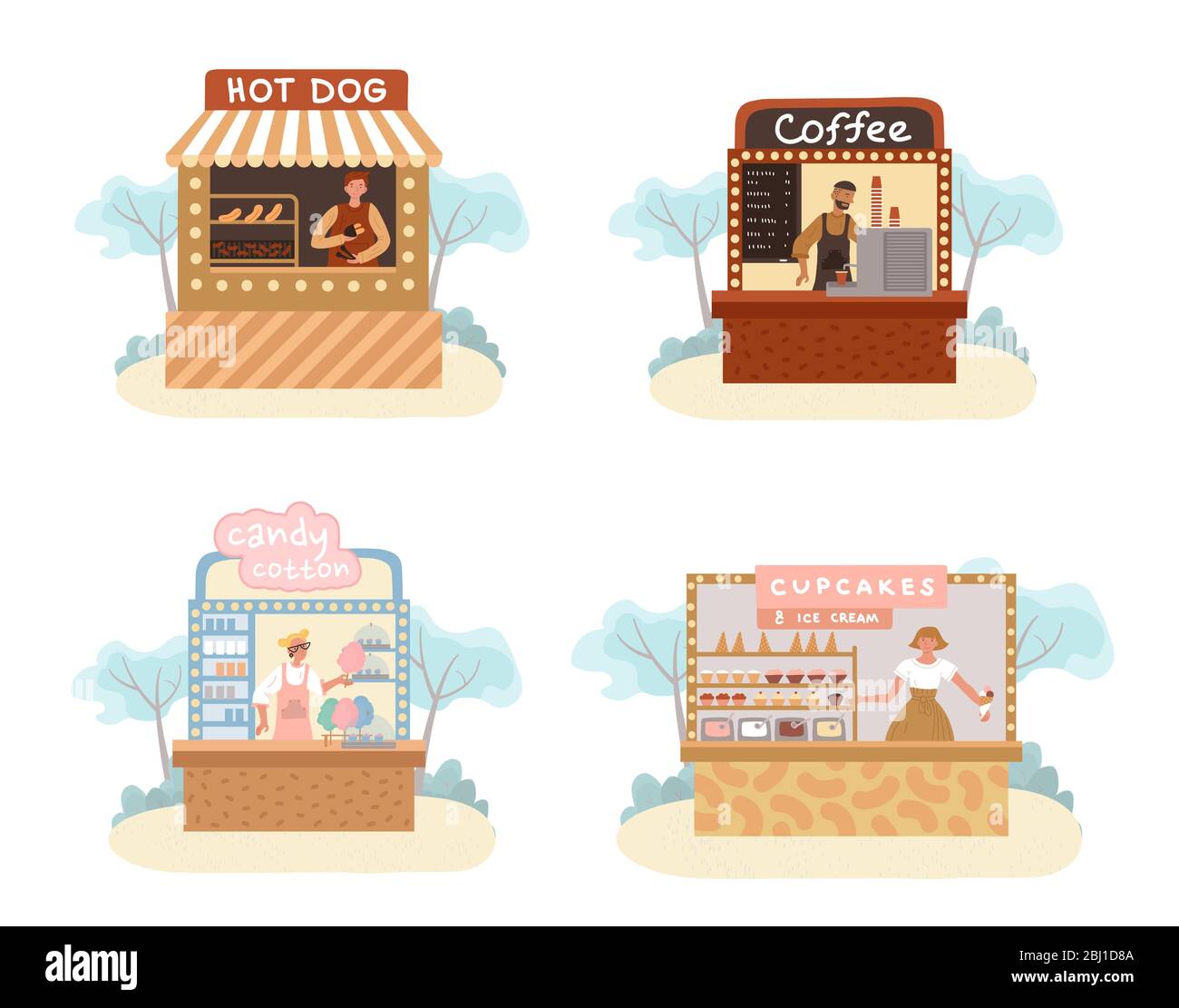 Local man market stall Stock Vector Images - Alamy