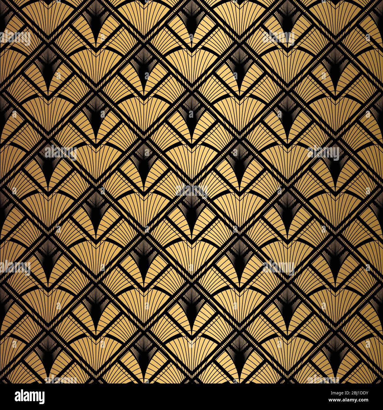 Art Deco Pattern. Seamless black and gold background Stock Vector Image ...