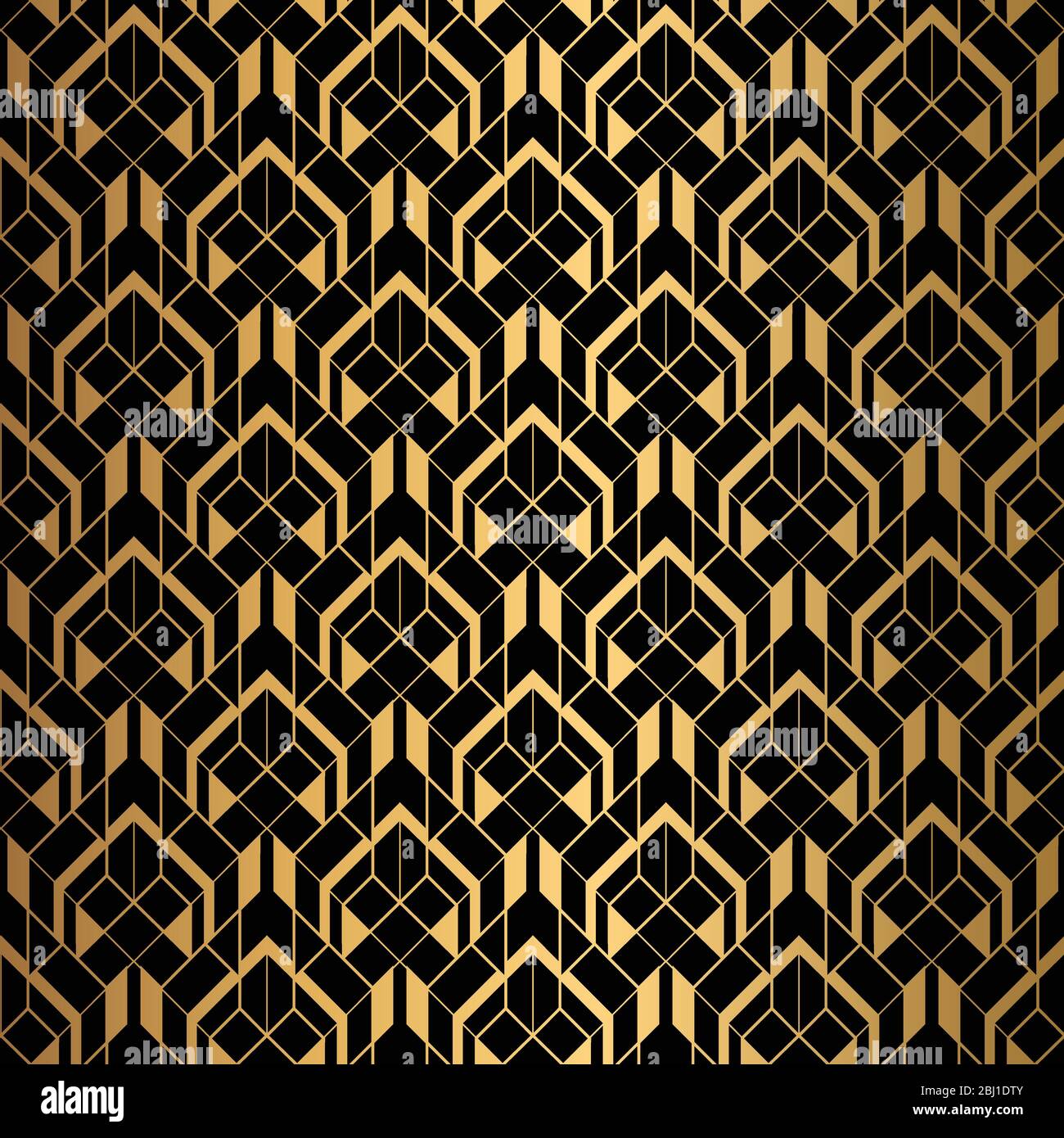 Art Deco Pattern. Seamless black and gold background Stock Vector Image ...