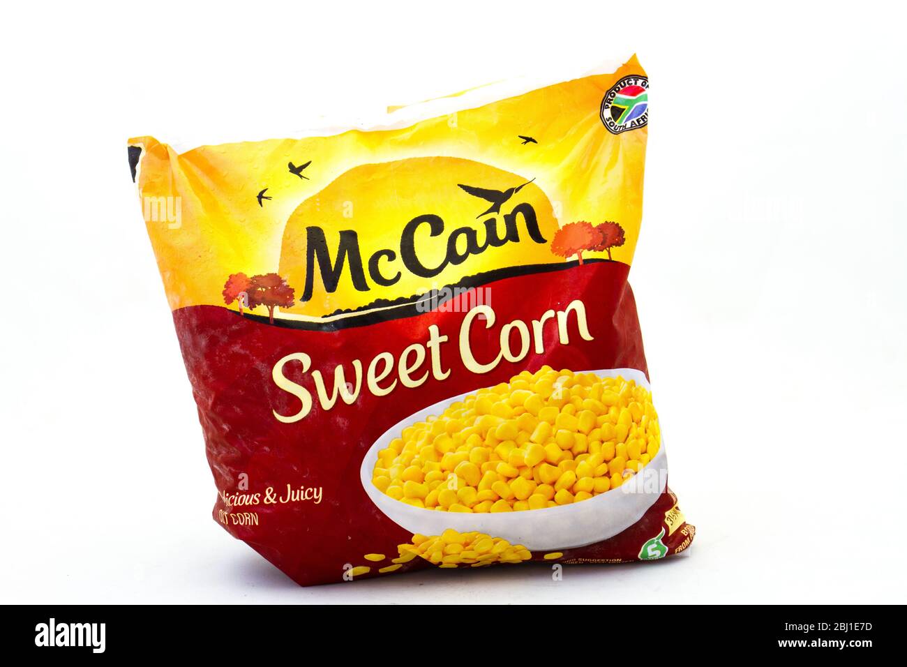 Alberton, South Africa - a packet of McCain frozen sweet corn isolated ...