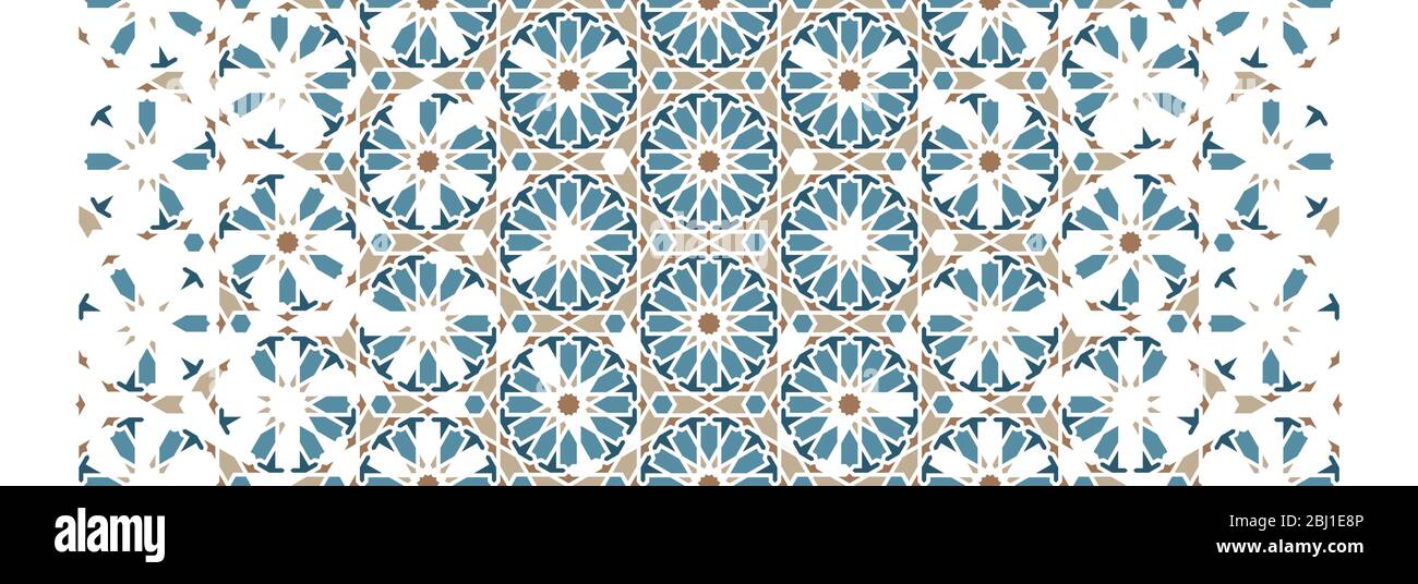 Arabesque mosaic decor vector pattern. Geometric halftone pattern with ...