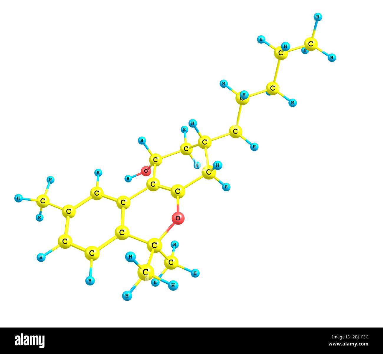 Isolated illustration of tetrahydrocannabinol on white background Stock ...