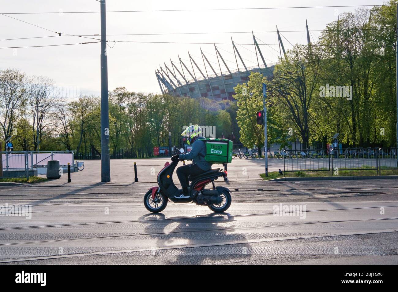 Food Delivery Motorcycle Scooter High Resolution Stock Photography and ...