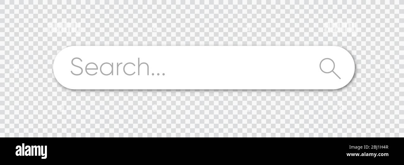 Search bar, search boxes with shadow on transparent background - stock ...