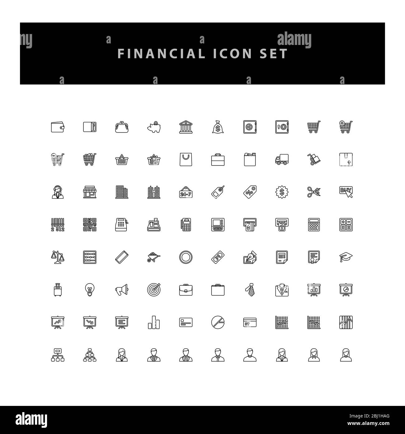 Stock line icons collection Black and White Stock Photos & Images - Alamy