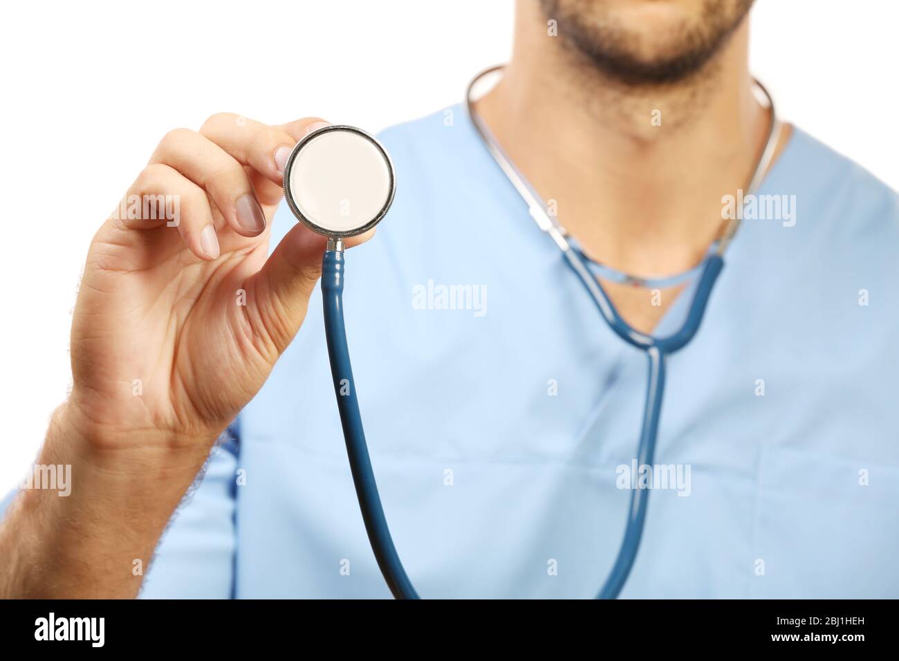 Doctor with stethoscope, closeup Stock Photo - Alamy