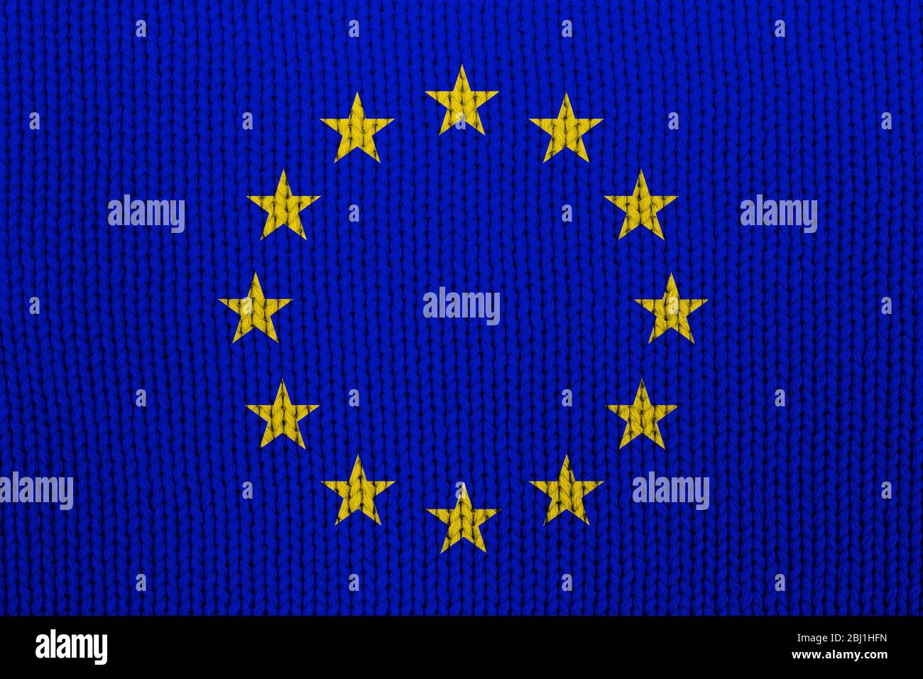 European Union flag on cloth texture. Abstract background for design ...