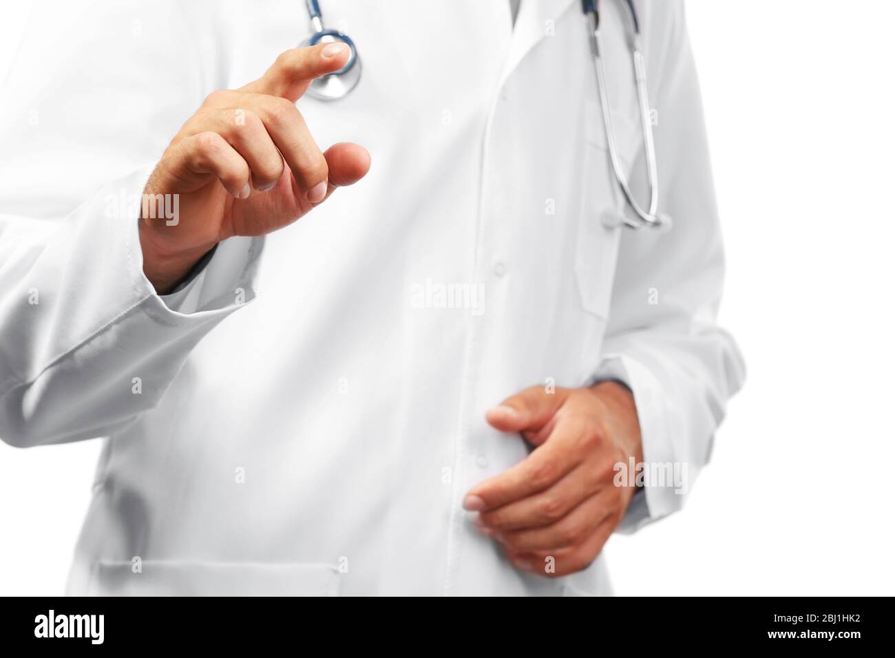 Doctor pointing his finger, closeup Stock Photo - Alamy