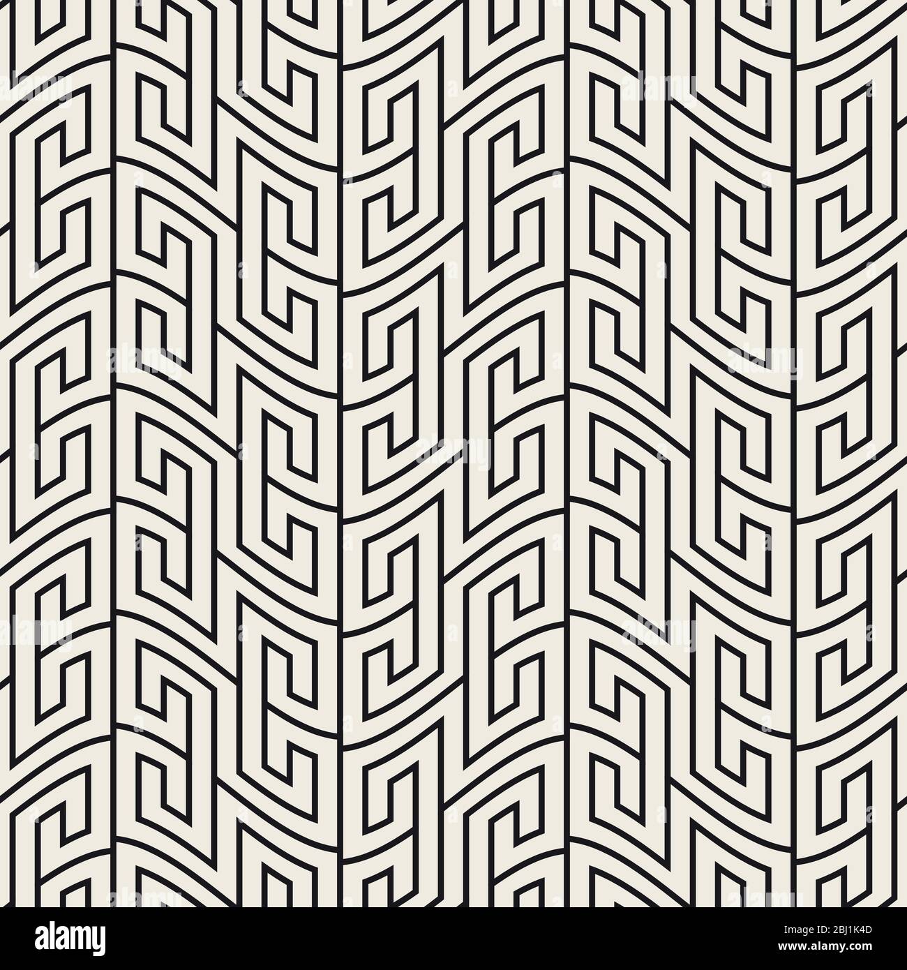 Vector seamless geometric pattern. Simple abstract lines wavy lattice. Repeating elements ...