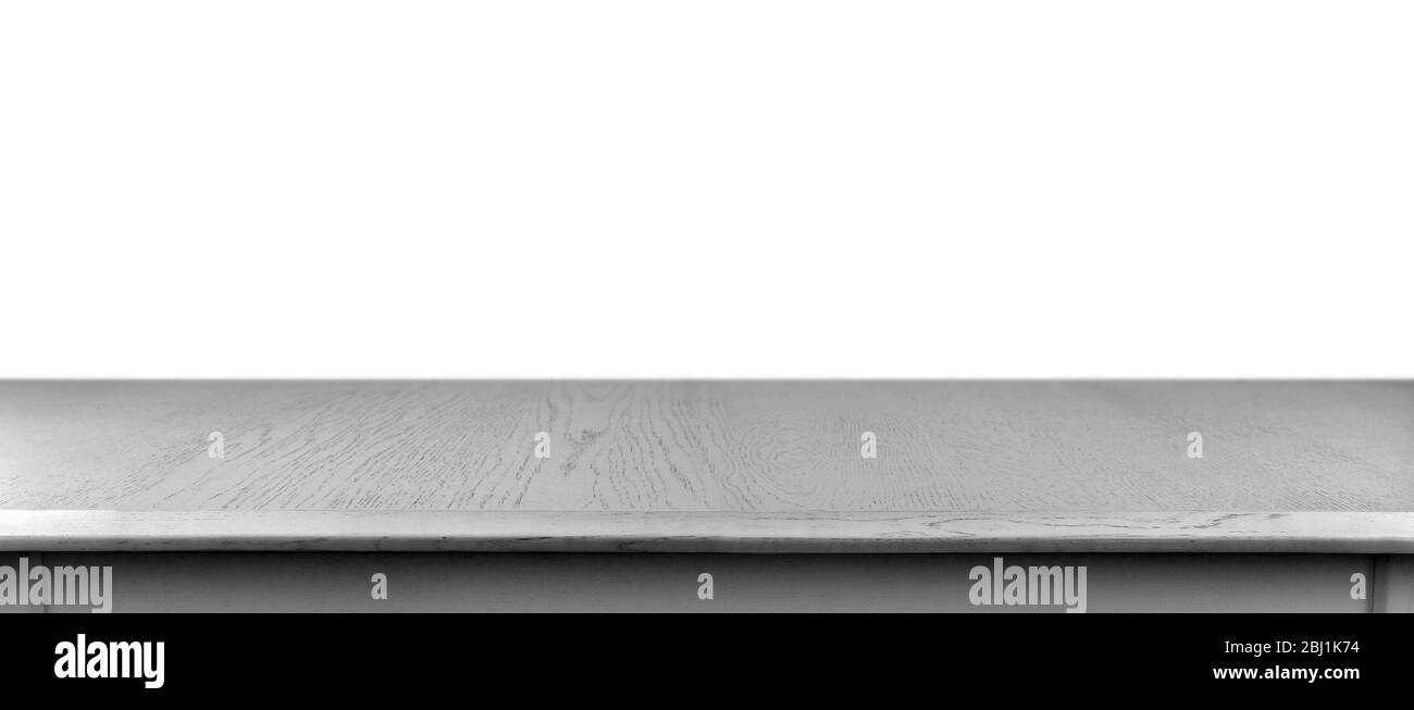White wooden table on white background Stock Photo - Alamy