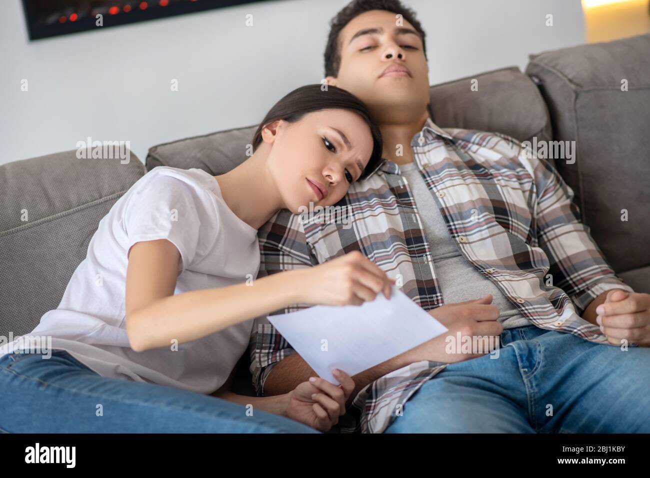 Resting head on shoulder hi-res stock photography and images - Alamy