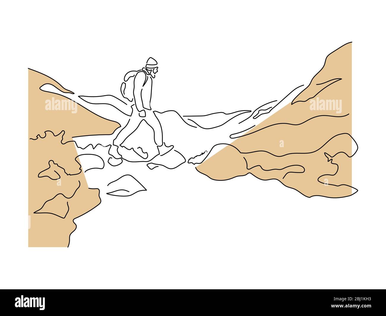 Outdoor adventure isolated line drawing, vector illustration design ...