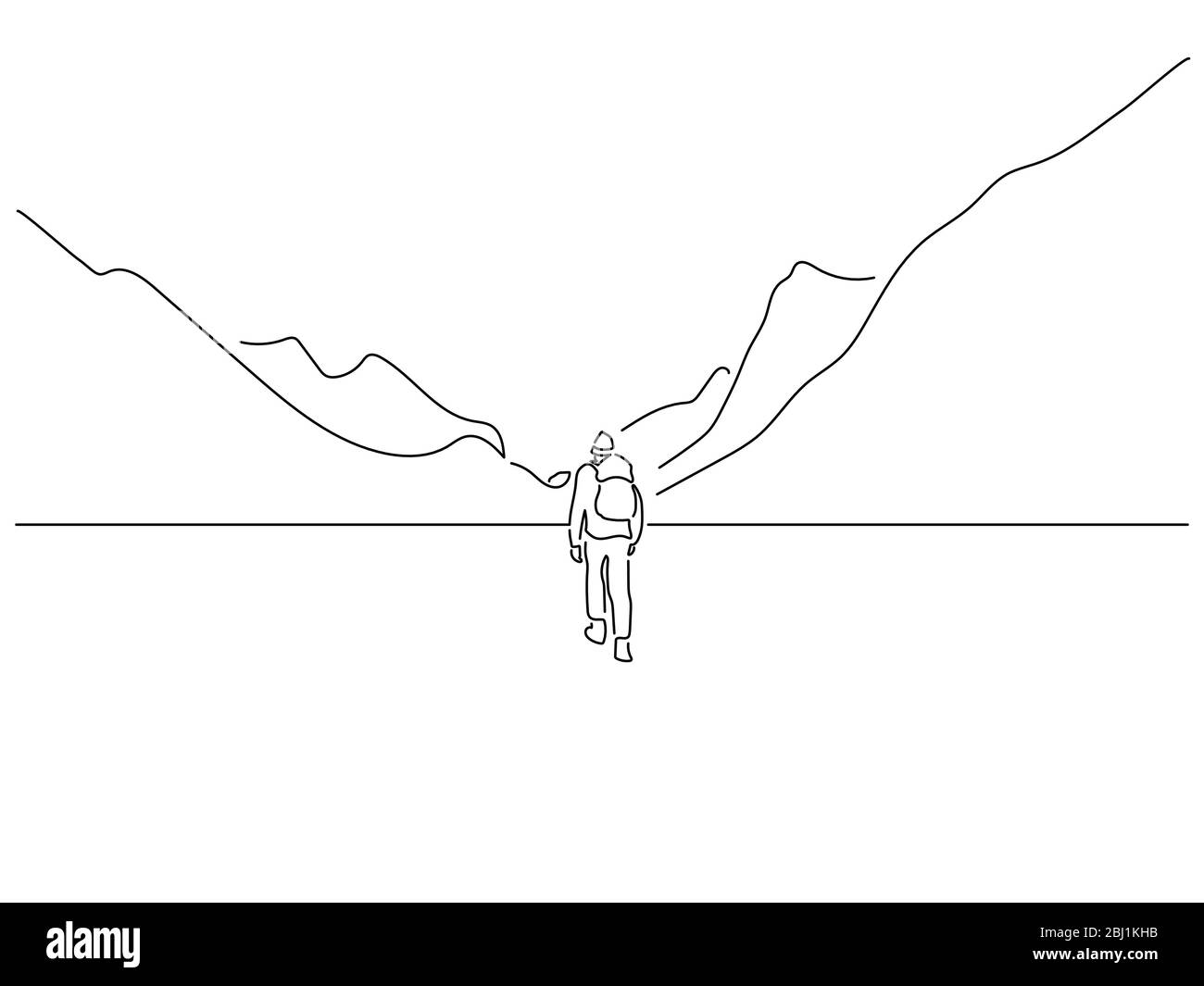 Outdoor adventure isolated line drawing, vector illustration design ...