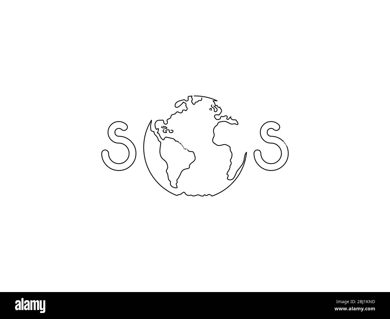 Environmental problem isolated line drawing, vector illustration design ...
