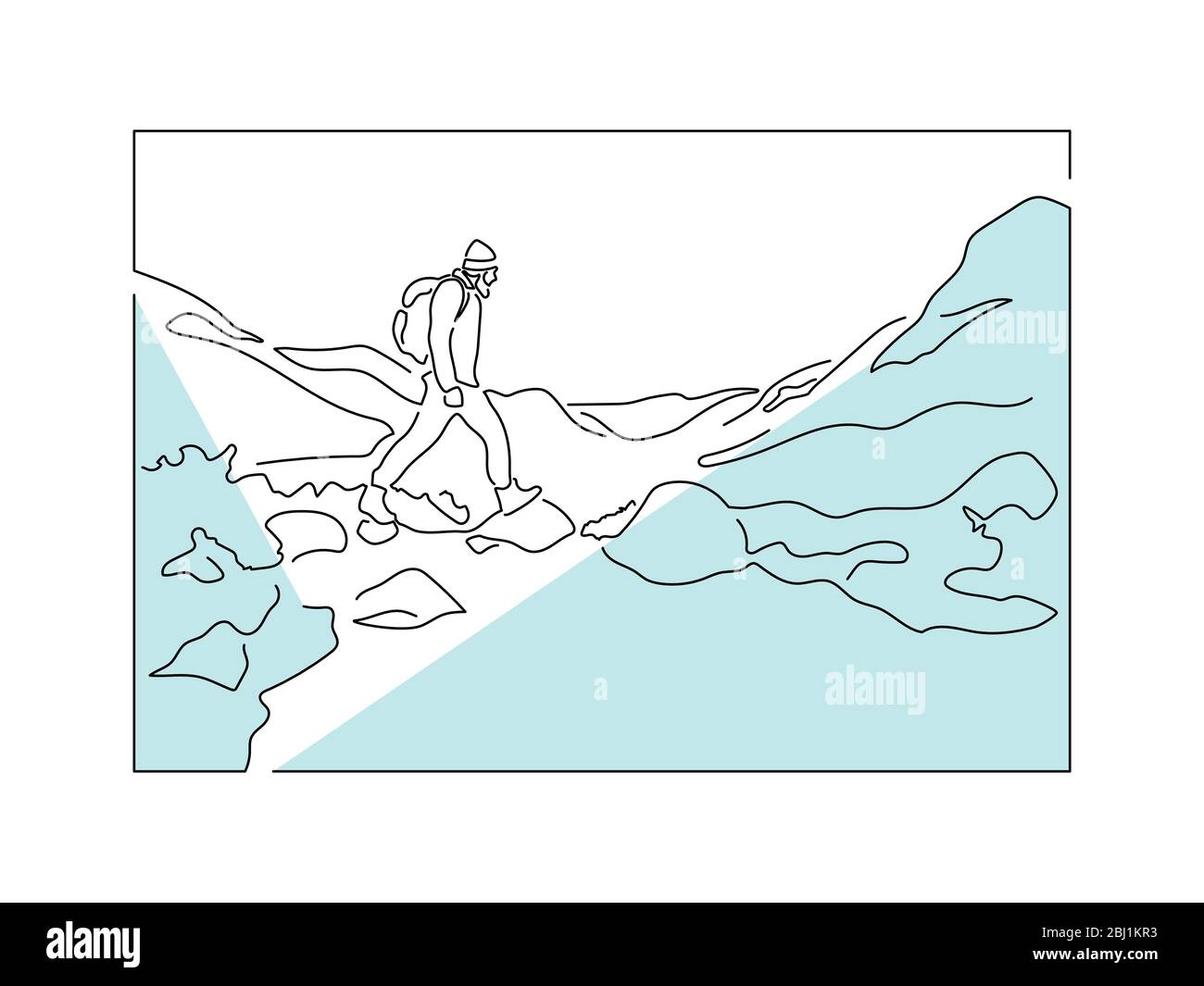 Outdoor adventure isolated line drawing, vector illustration design ...