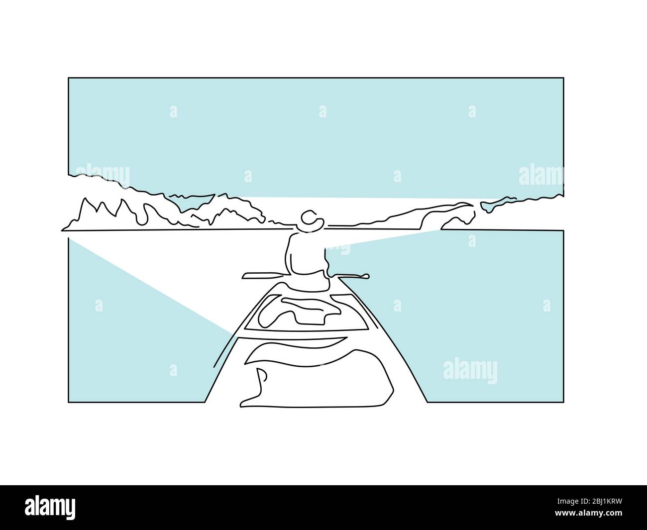 Outdoor adventure isolated line drawing, vector illustration design ...