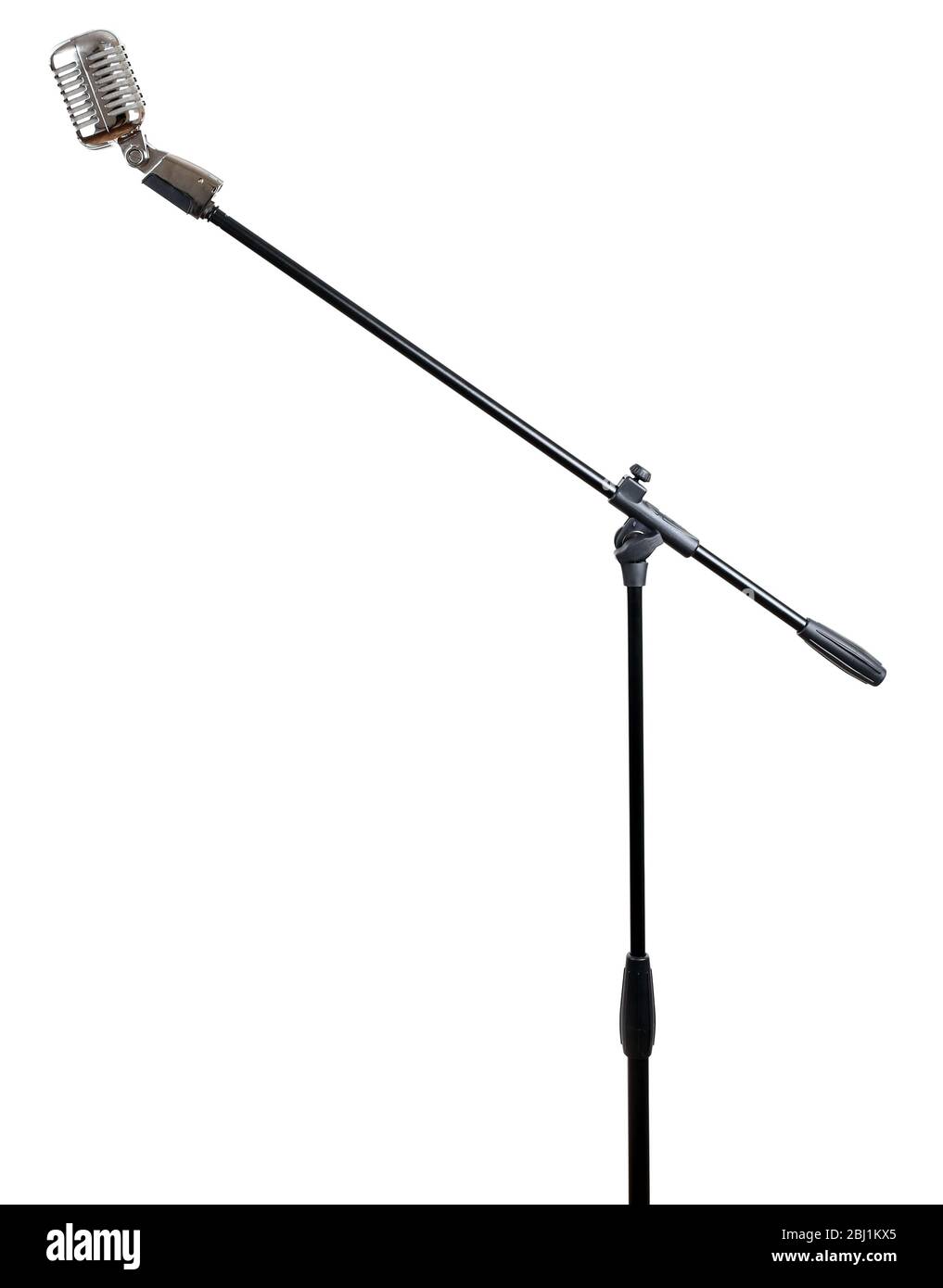 Retro silver microphone isolated on white Stock Photo - Alamy